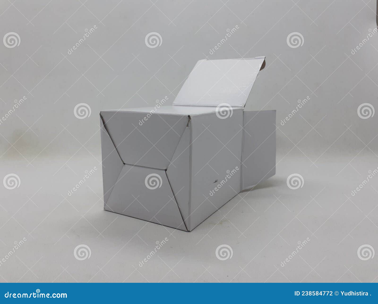 A Small White Foldable Paper Boxes in White Isolation Background Stock ...
