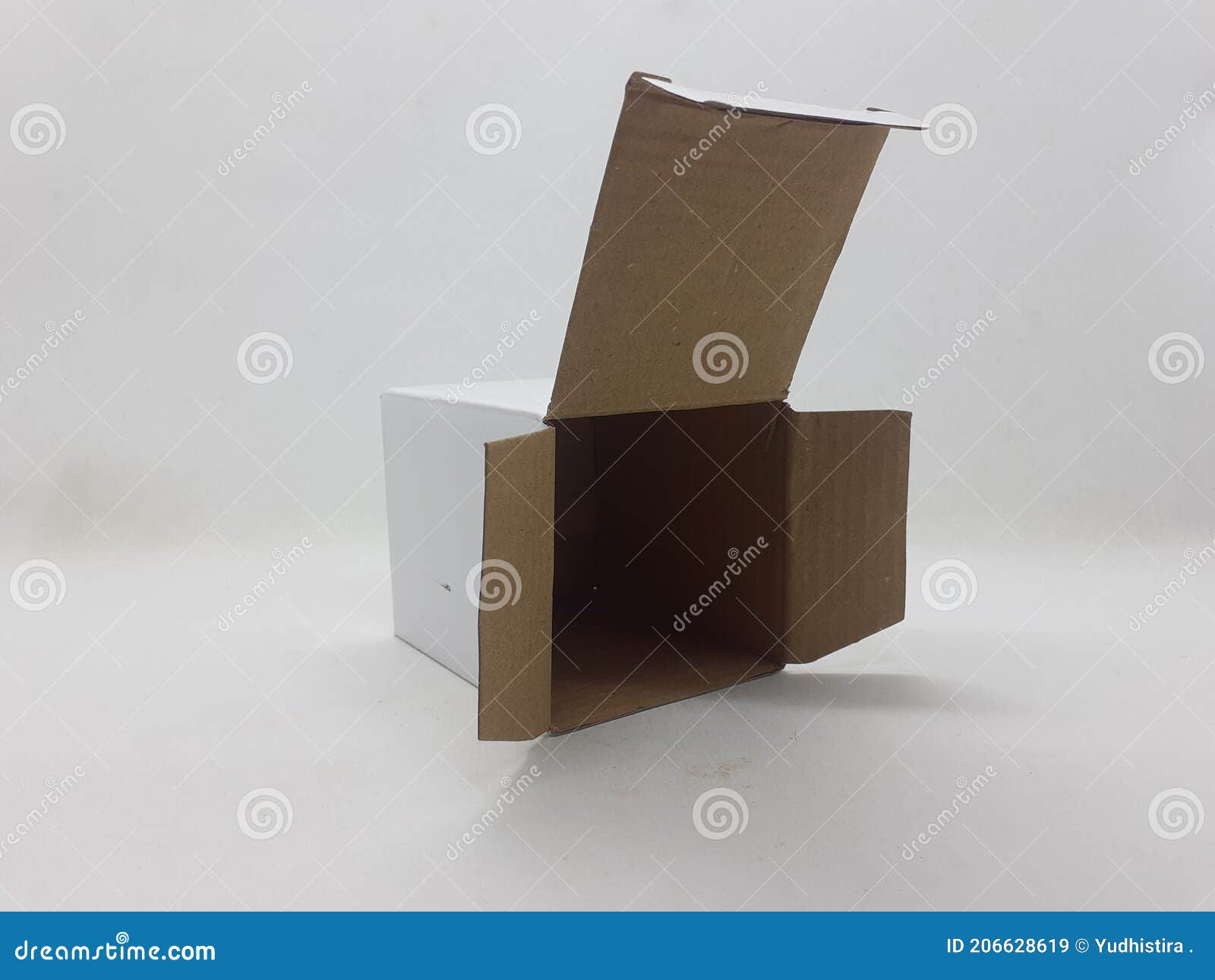 A Small White Foldable Paper Boxes in White Isolation Background Stock ...
