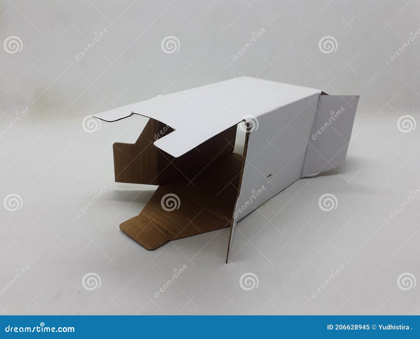 A Small White Foldable Paper Boxes in White Isolation Background Stock ...