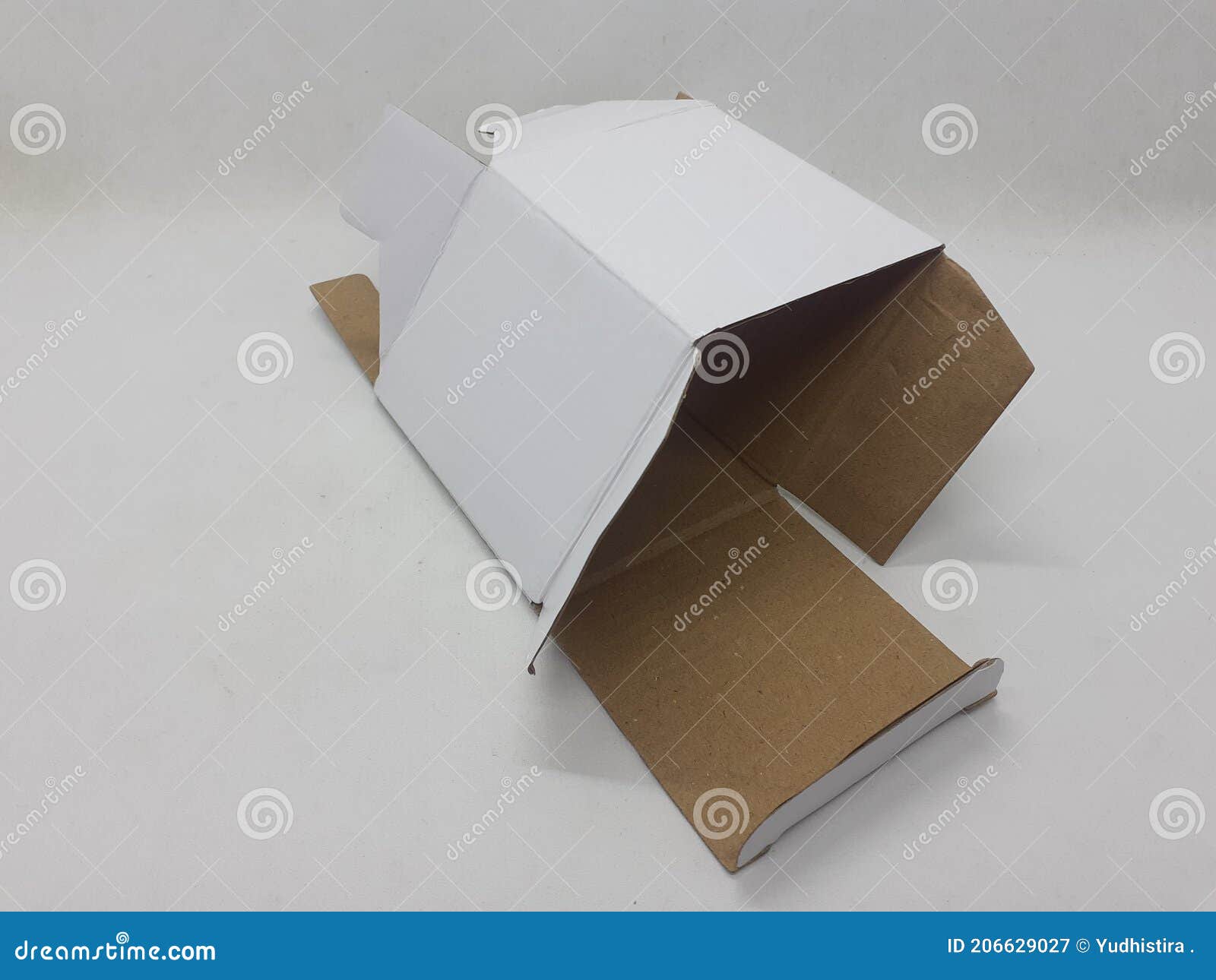 A Small White Foldable Paper Boxes in White Isolation Background Stock ...