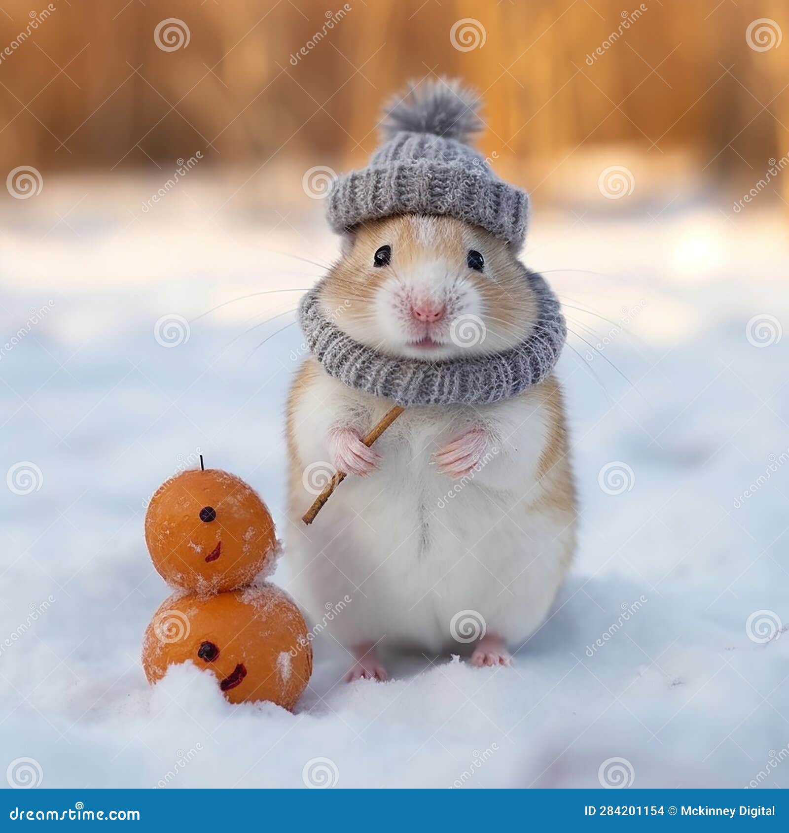 Small White Hamster Wearing Cute Winter Weather Clothes. . Created ...