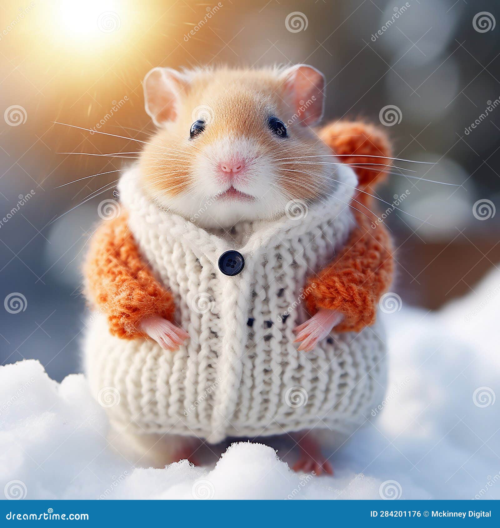 Small White Hamster Wearing Cute Winter Weather Clothes. . Created ...