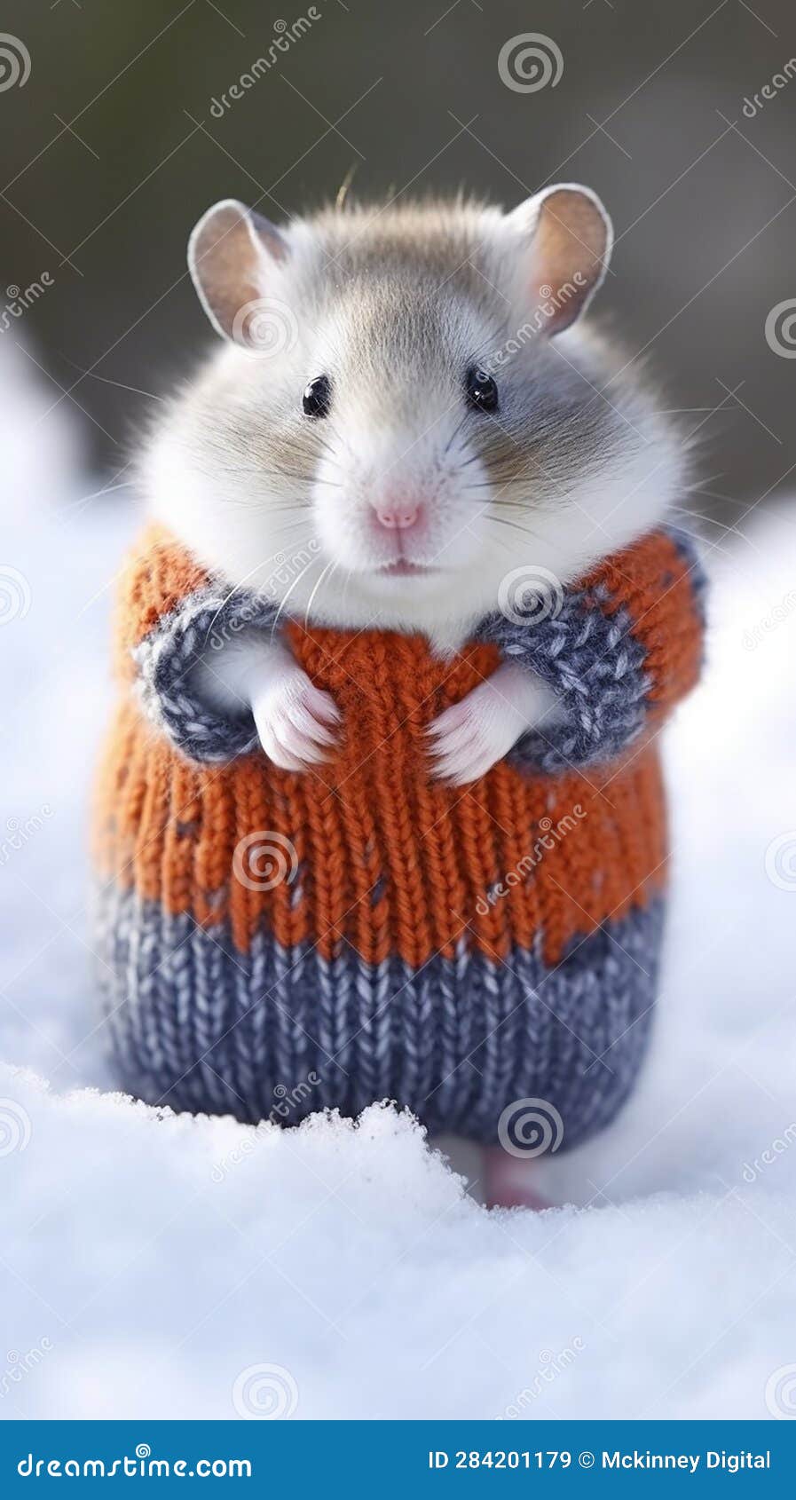 Small White Hamster Wearing Cute Winter Weather Clothes. . Created ...
