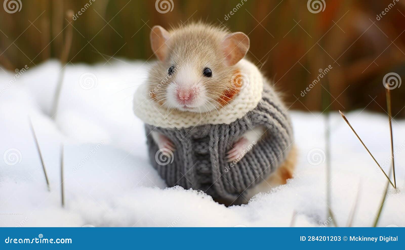 Small White Hamster Wearing Cute Winter Weather Clothes. . Created ...