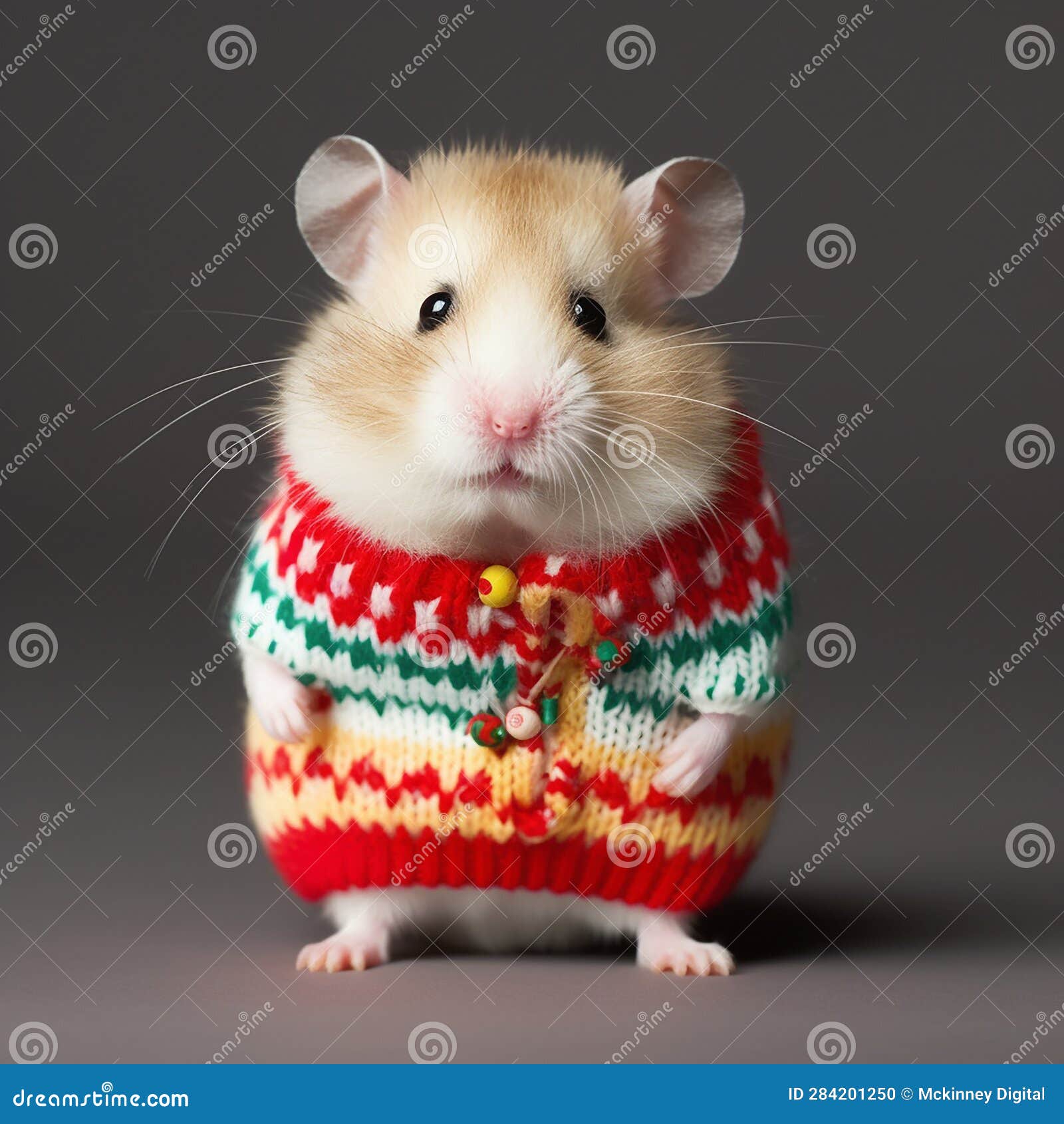Small White Hamster Wearing Cute Winter Weather Clothes. . Created ...