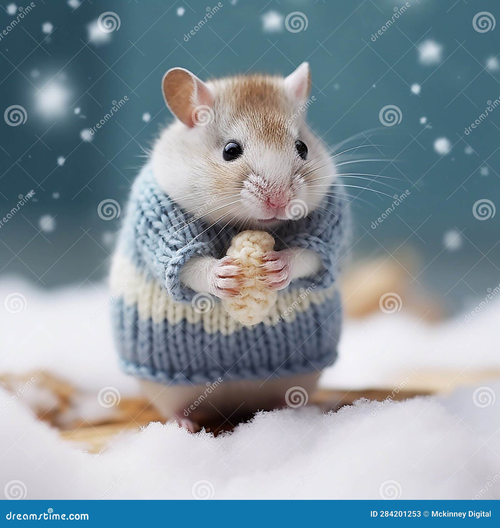 Small White Hamster Wearing Cute Winter Weather Clothes. . Created ...