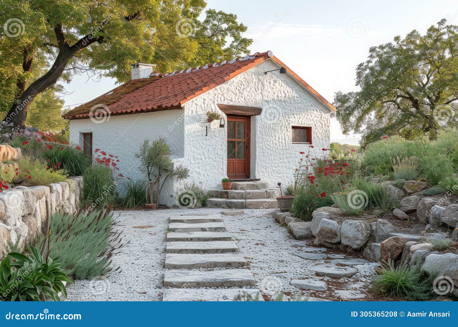 Small White House in Serene Outdoor Setting, Tiny Homes Photo Stock ...