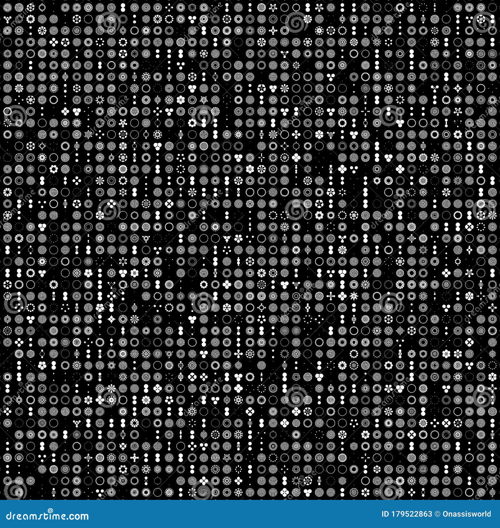 Small White Icons on Black Background Stock Illustration - Illustration ...