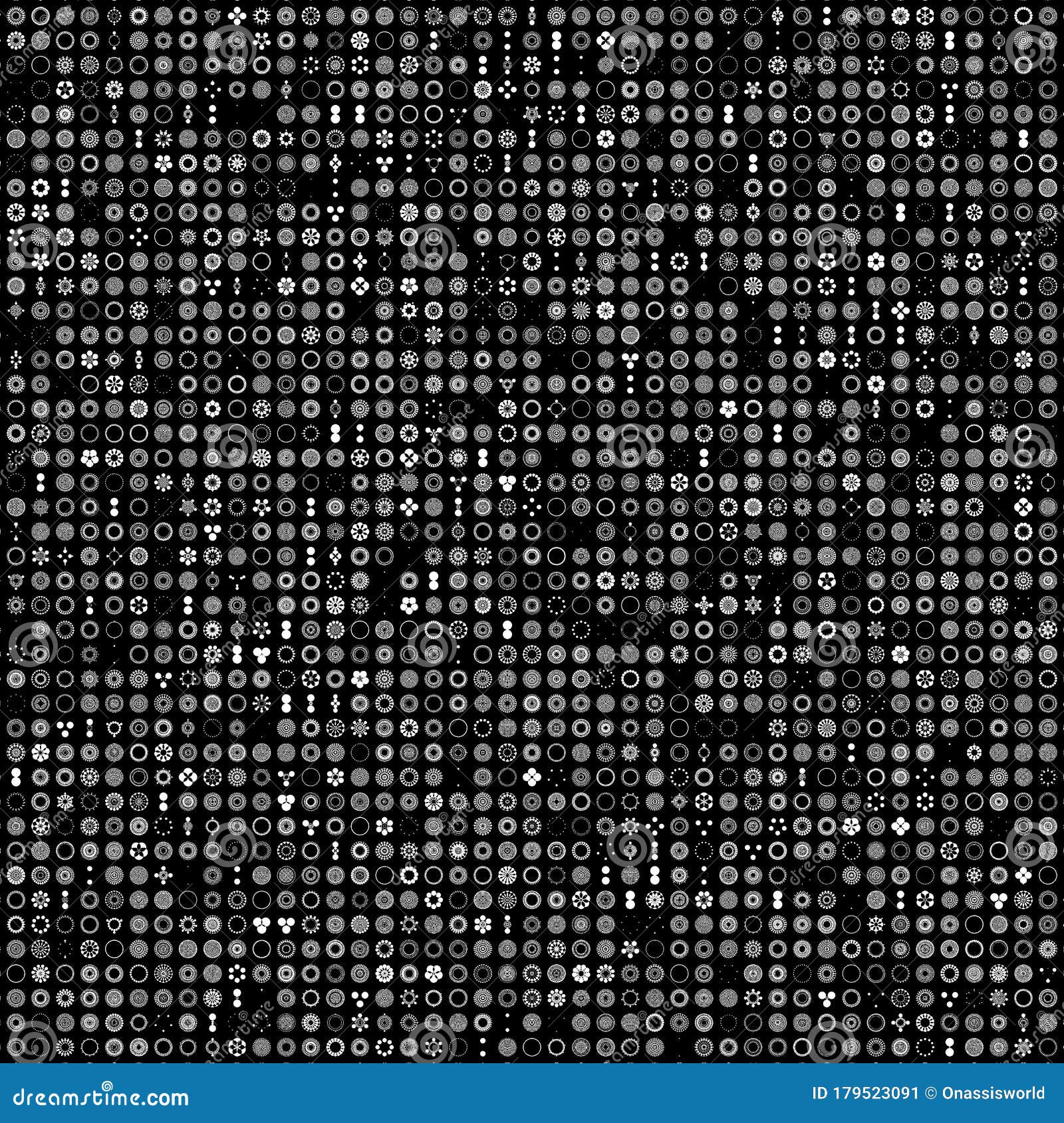 Small White Icons on Black Background Stock Illustration - Illustration ...