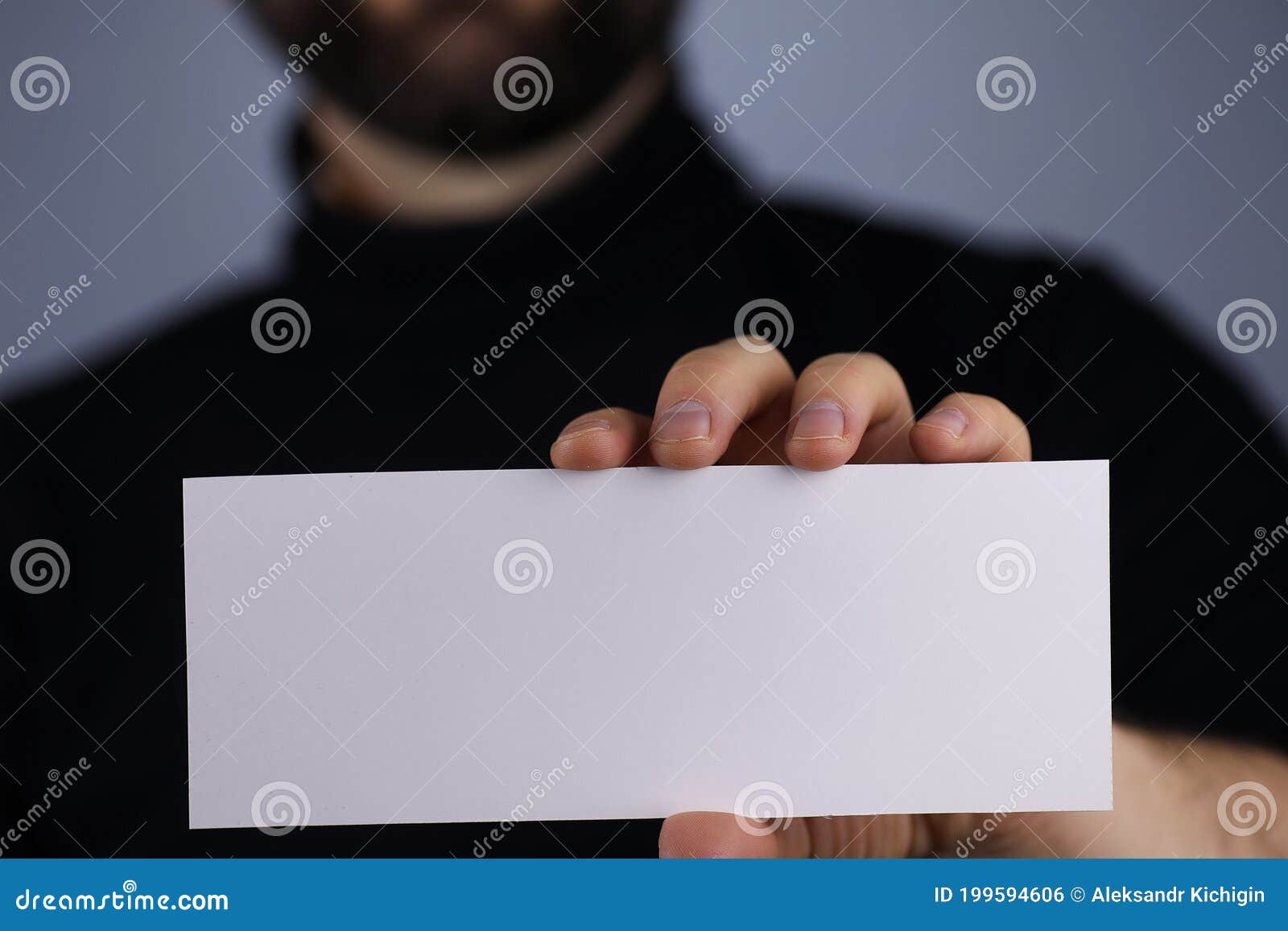 Small White Piece of Paper in His Hand Man Stock Photo - Image of ...