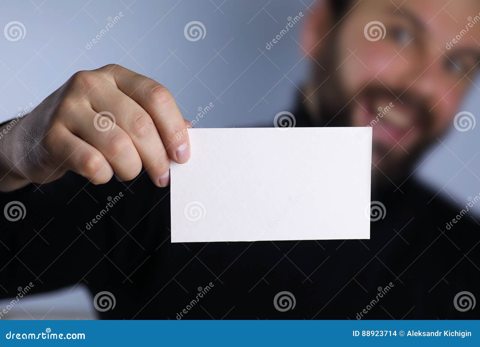 Small White Piece of Paper in His Hand Man Stock Photo - Image of ...