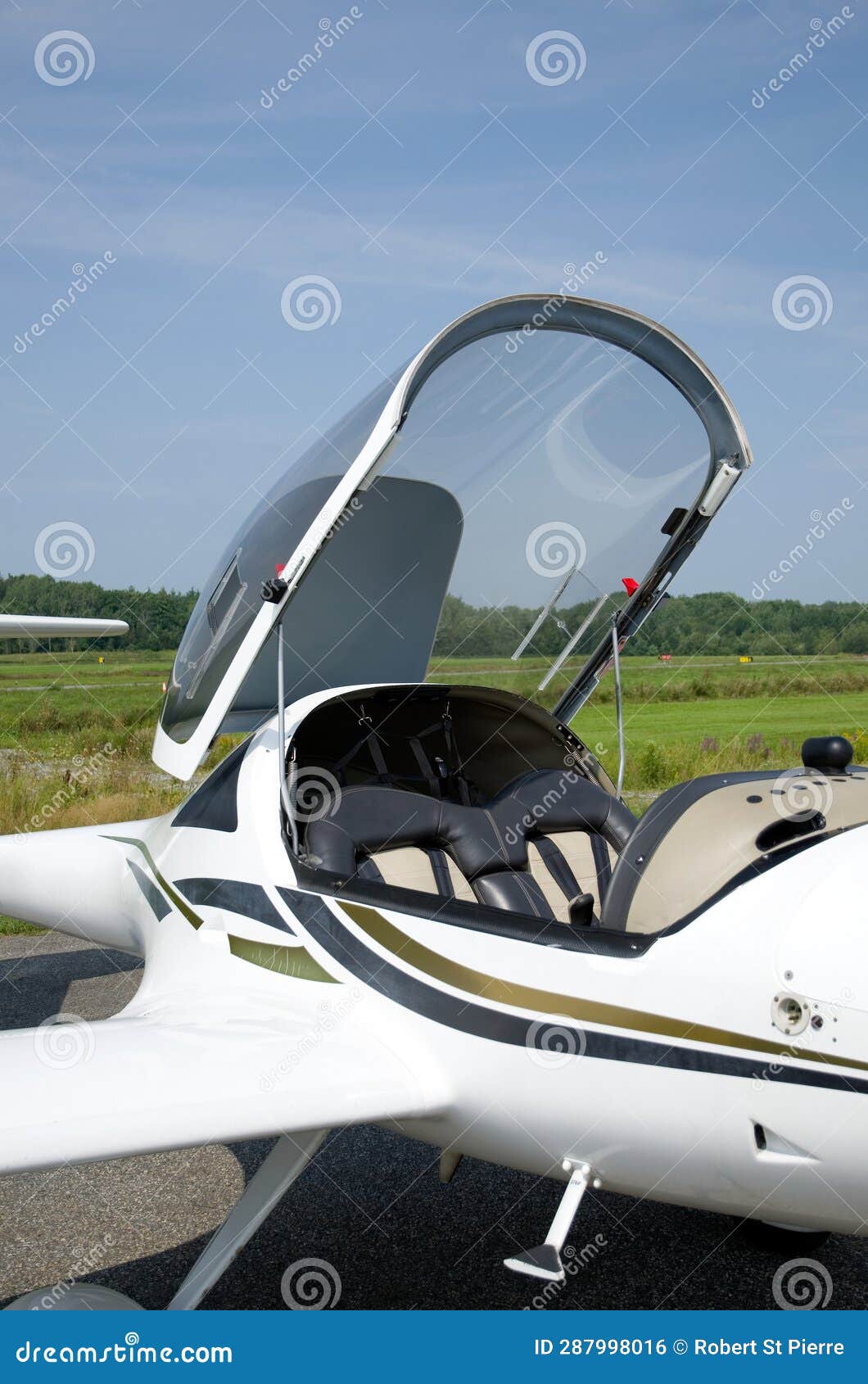 Small White Plane Open Cockpit Stock Photo - Image of flight, piloting ...