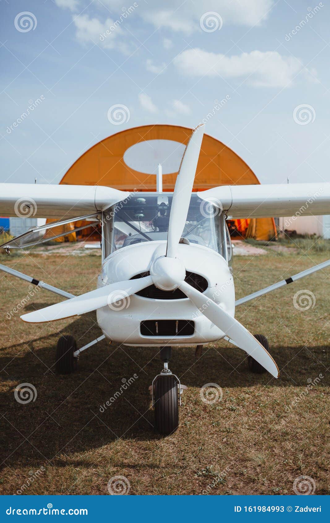 A Small White Plane Stands on the Ground Stock Image - Image of view ...
