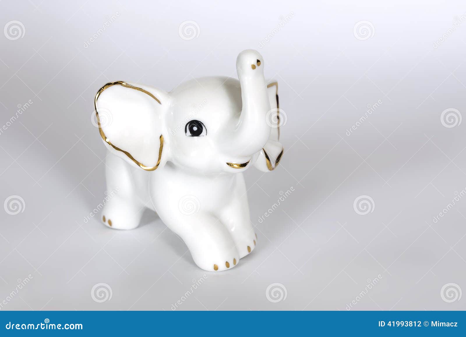 Small White Porcelain Elephant Stock Photo - Image of background ...