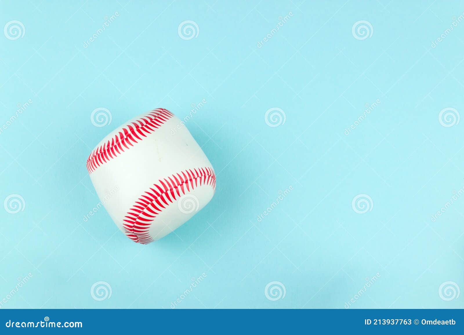 Small White Red Ball for Baseball Sport Game on Blue Background Stock ...