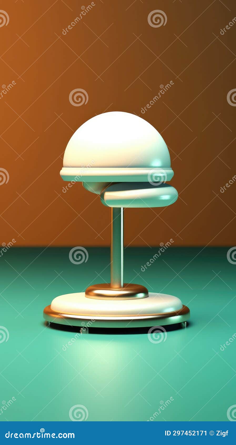 Small, White, Round Object on Top of Green Base. this Object is Placed ...