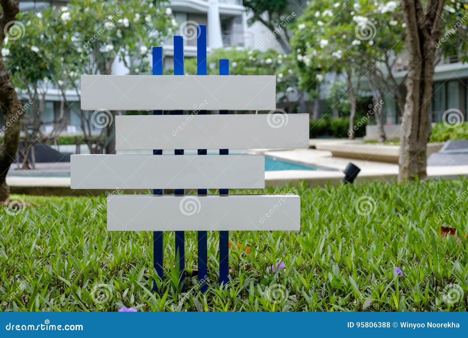 Small white signs. stock photo. Image of label, background - 95806388