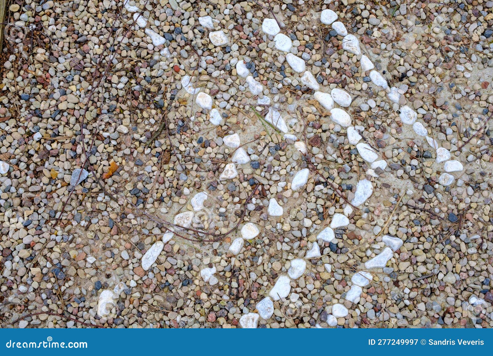 Small White Stones Laid Out on the Path. Directions in the Form of ...