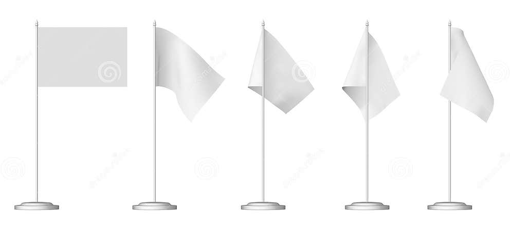 Small White Table Flag Set Isolated Stock Illustration - Illustration ...