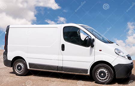 Small white Van stock photo. Image of vehicle, paving - 10211480