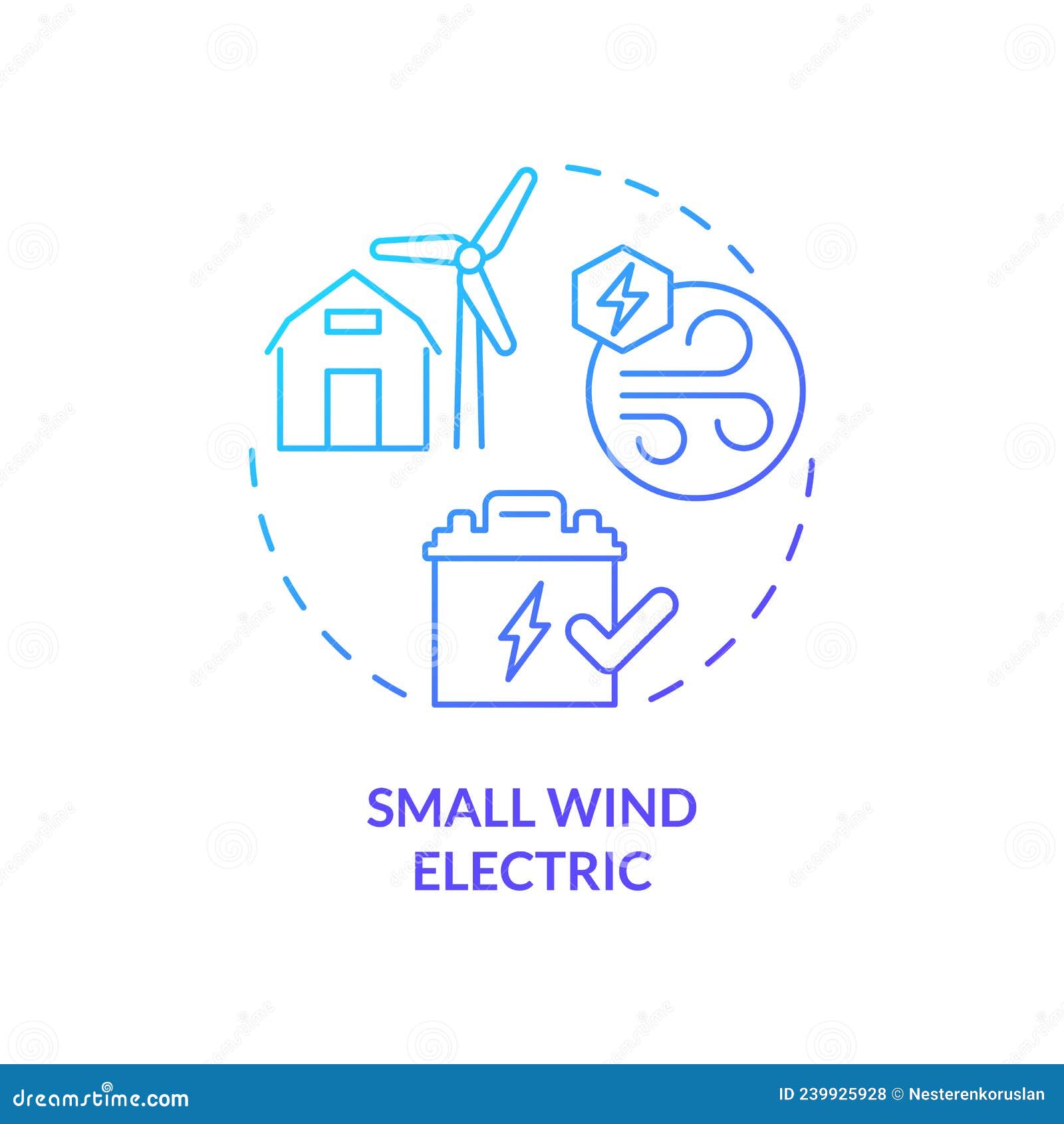 Small Wind Electric Blue Gradient Concept Icon Stock Vector ...