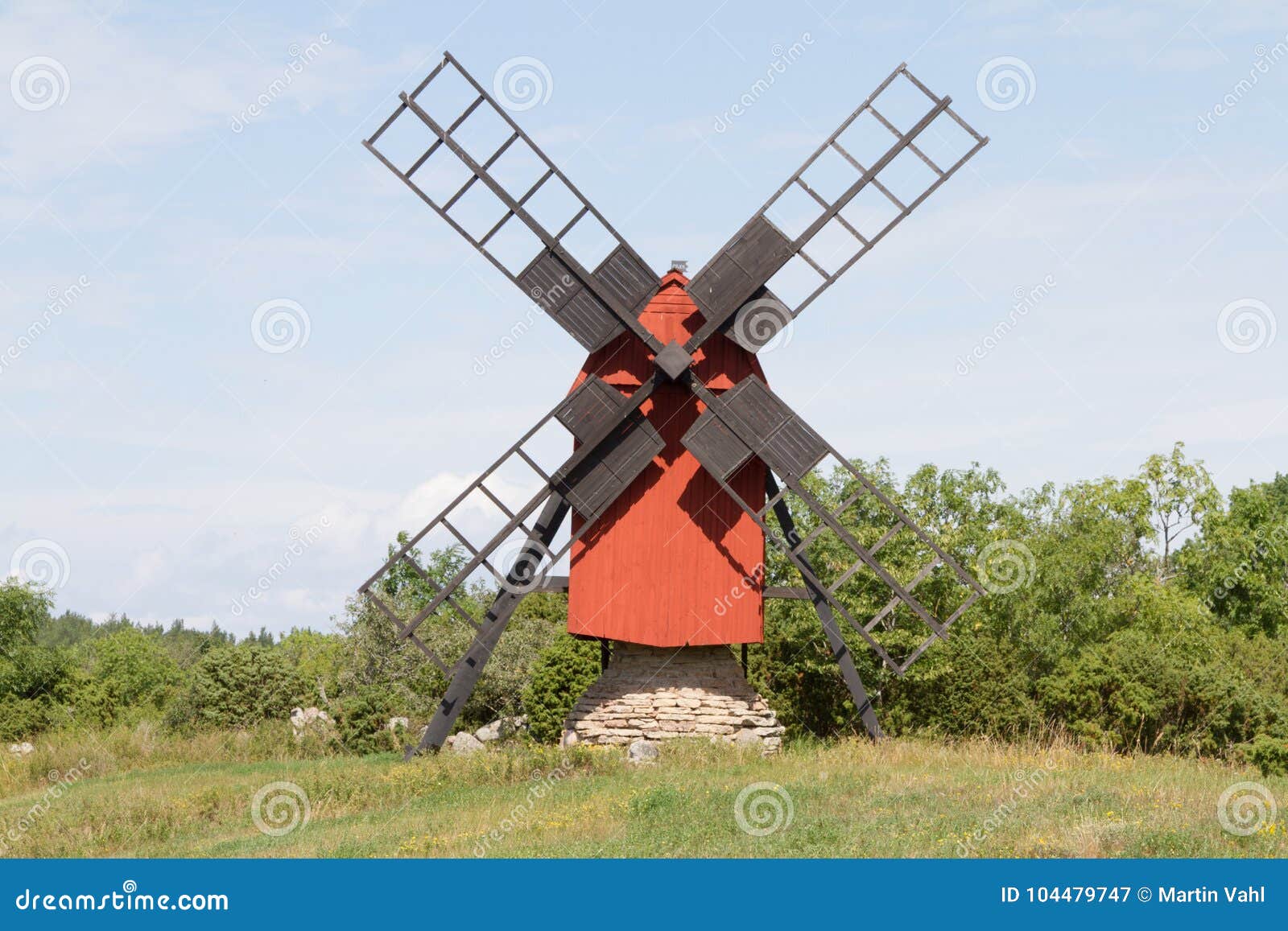 Small red Windmill stock image. Image of miller, wood - 104479747