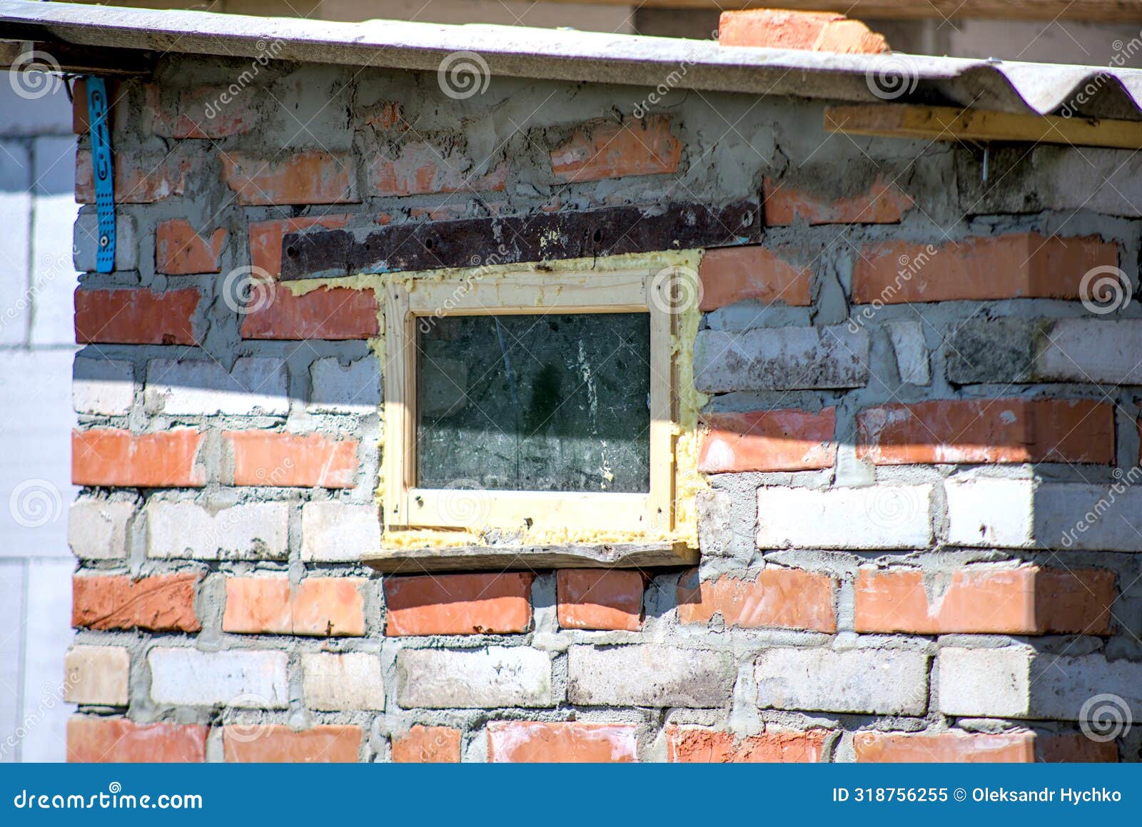 Small Window in a Brick Toilet Stock Image - Image of texture, shadow ...