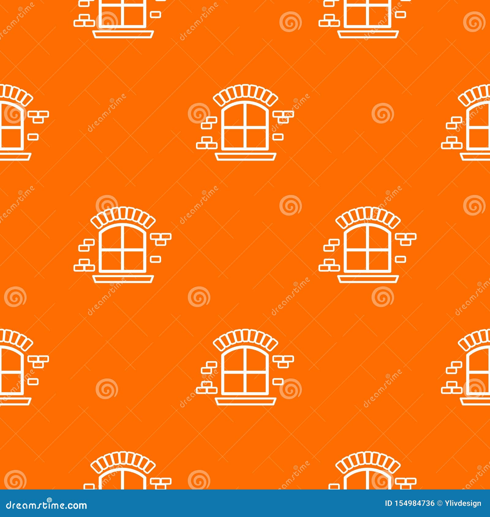 Small Window Frame Pattern Vector Orange Stock Vector - Illustration of ...