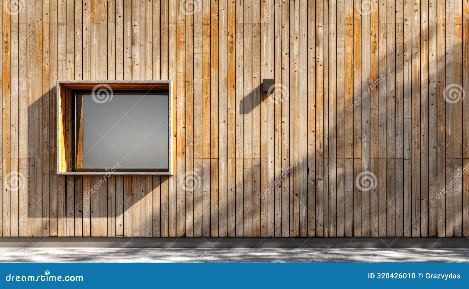 Small Window Frame in a Wooden House Wall, Exterior Background Stock ...