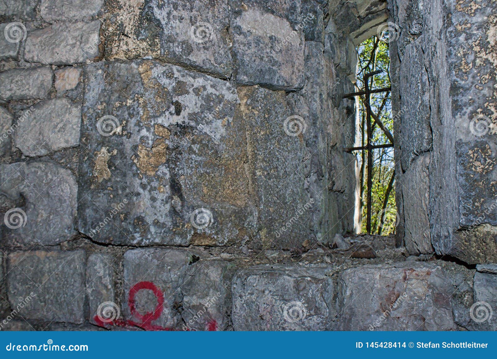 Small Window in an Old Castle Tower Stock Photo - Image of danger ...