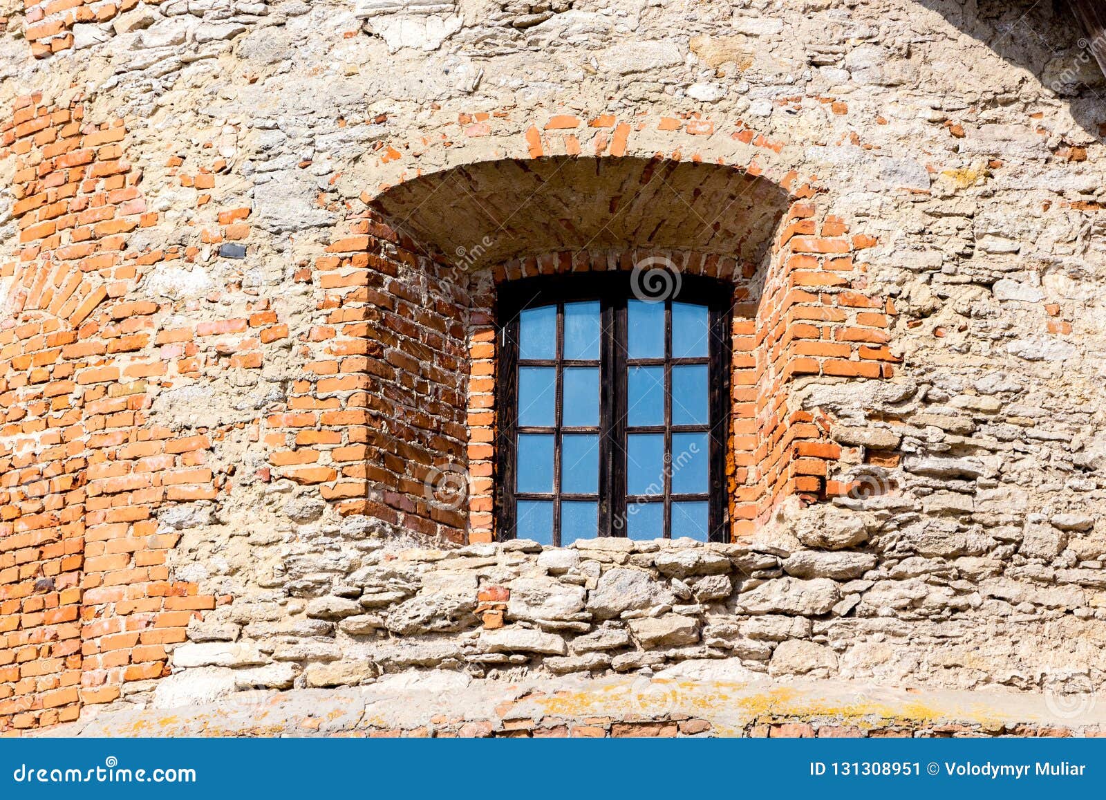 A Small Window in the Thick Wall of the Medieval Castle_ Stock Image ...