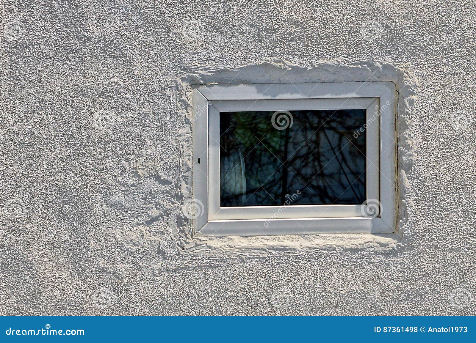 Small Window on a White Wall Stock Photo - Image of white, frame: 87361498