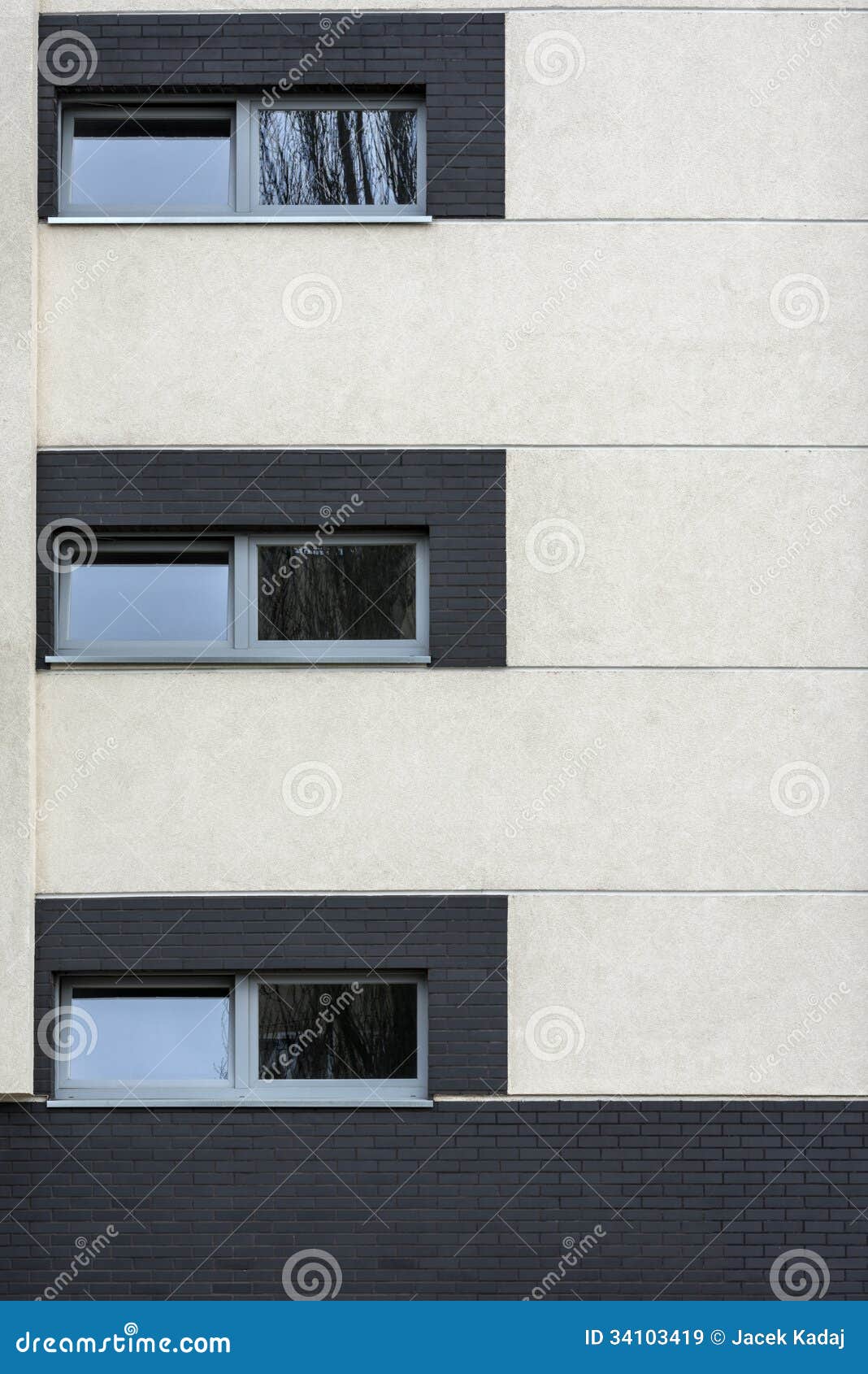 Small Windows in Multi Family House Exterior Stock Image - Image of ...