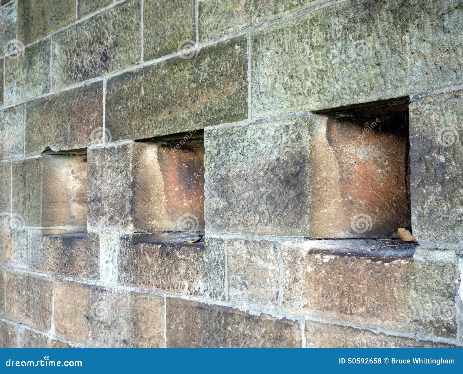 Small Windows in Sandstone Wall Stock Photo - Image of texture ...