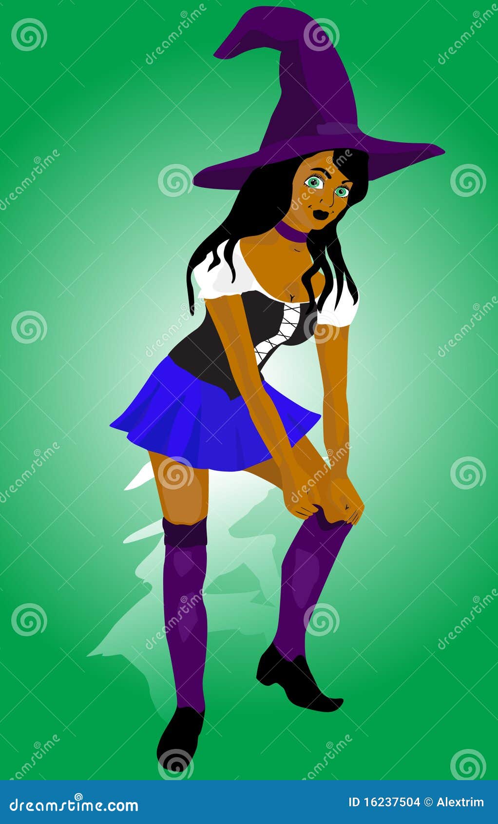 Small witch stock vector. Illustration of witch, autumn - 16237504