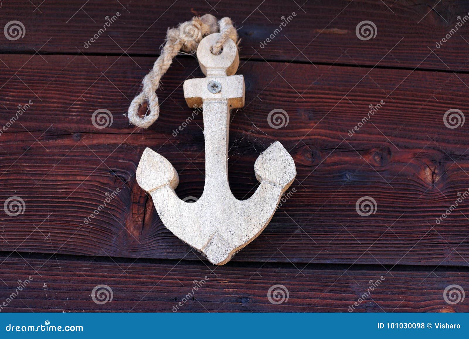 Small wooden anchor stock photo. Image of maritine, mooring - 101030098