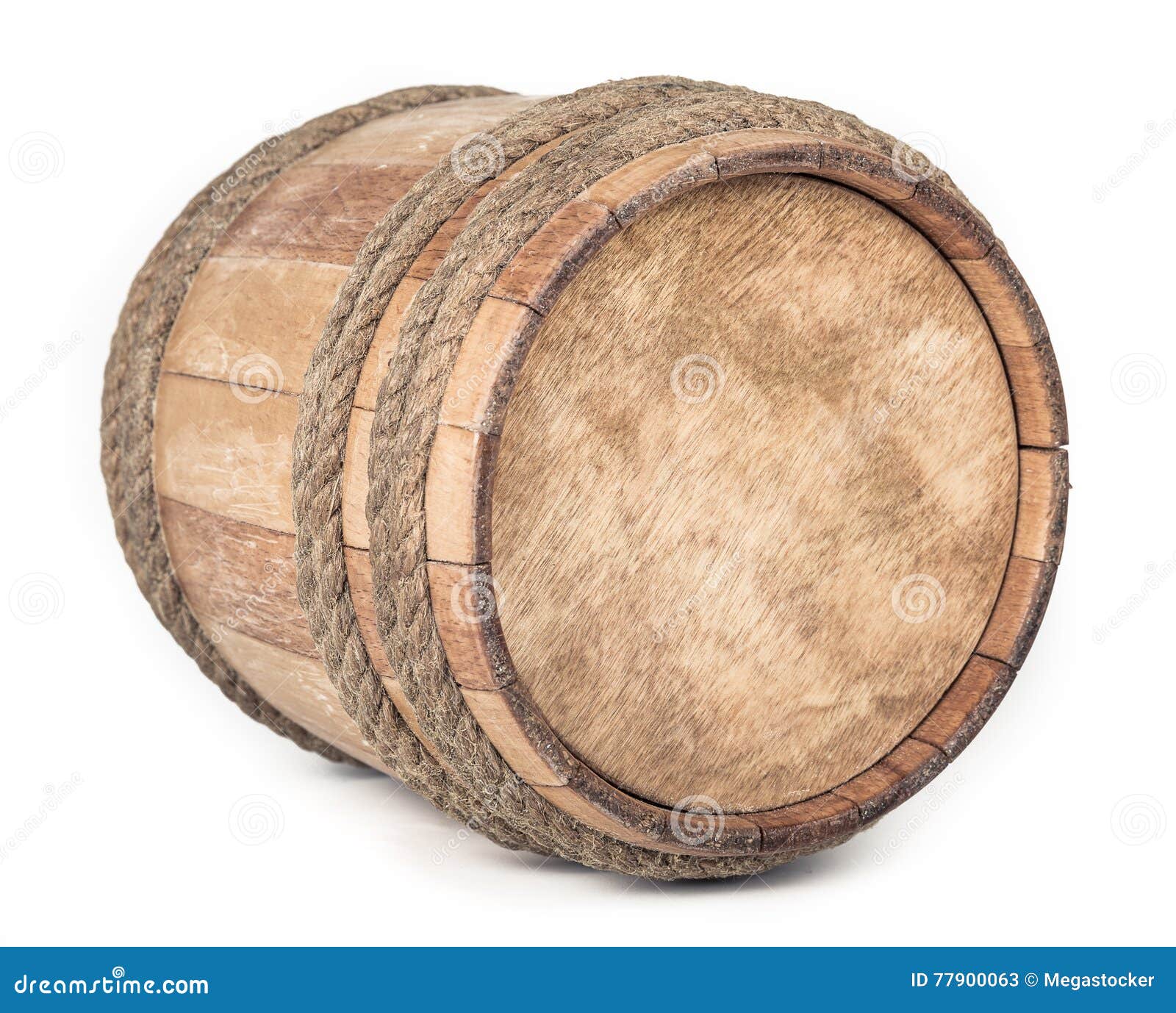 Small Wooden Barrel Isolated on White Stock Image - Image of storage ...