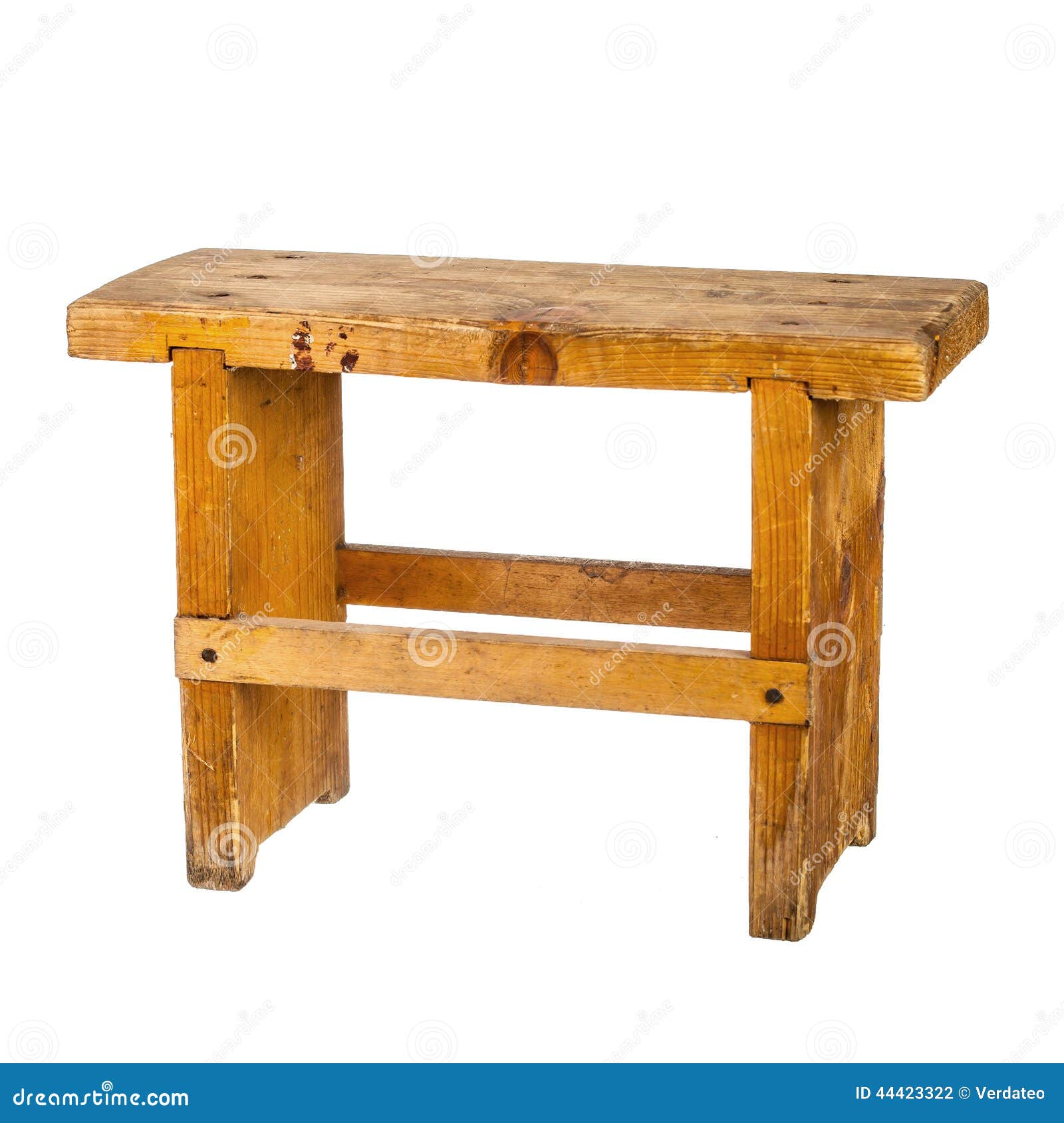 Small wooden bench stock photo. Image of white, isolated - 44423322
