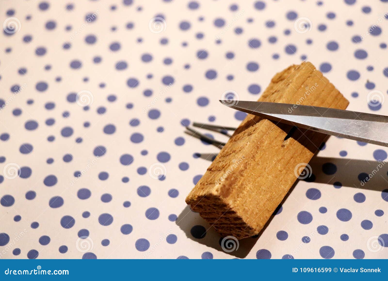 A Small Wooden Box with Scissors on Colorful Paper Stock Image - Image ...