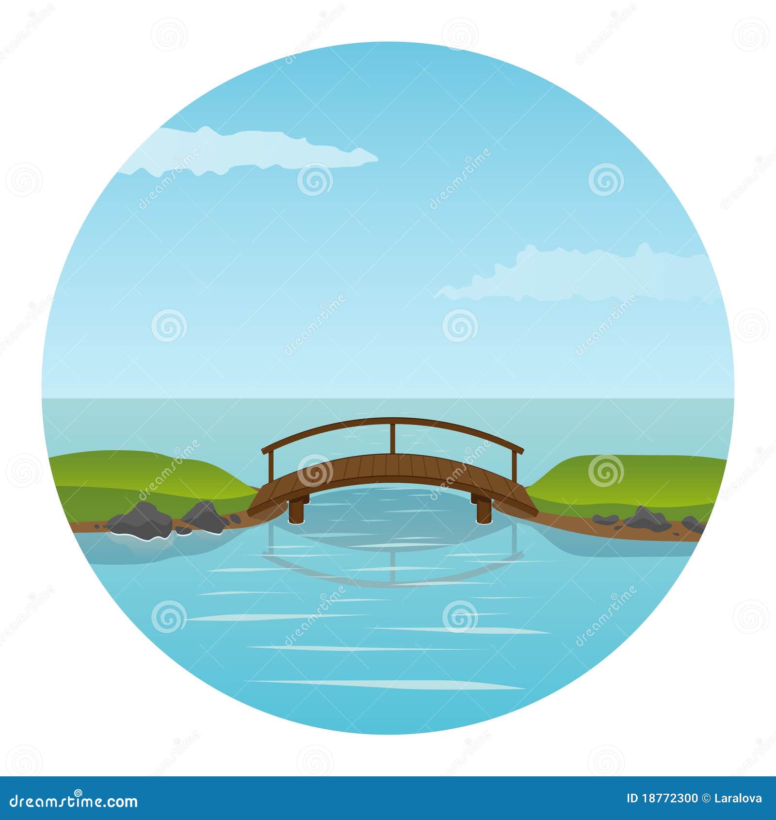 Small wooden bridge stock vector. Illustration of railing - 18772300