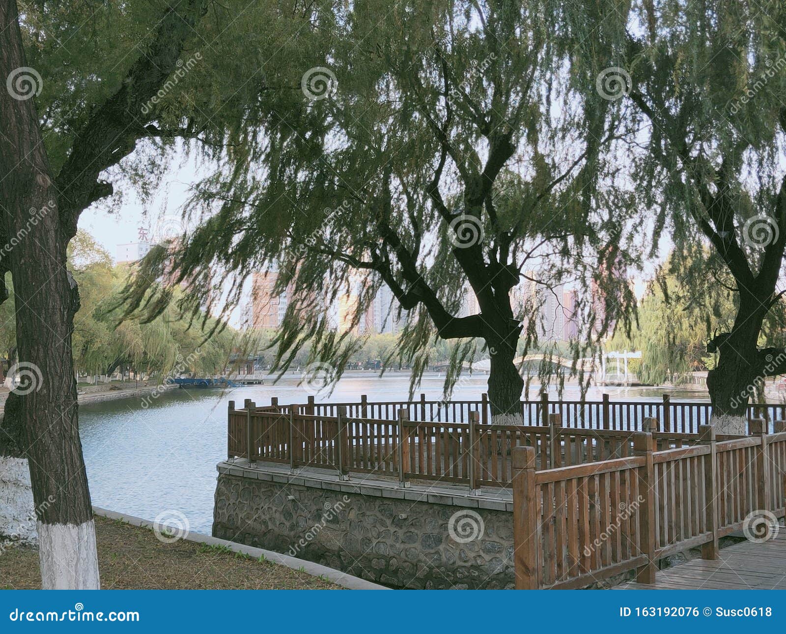 Small Wooden Bridge by the Lake in the Park Stock Photo - Image of ...