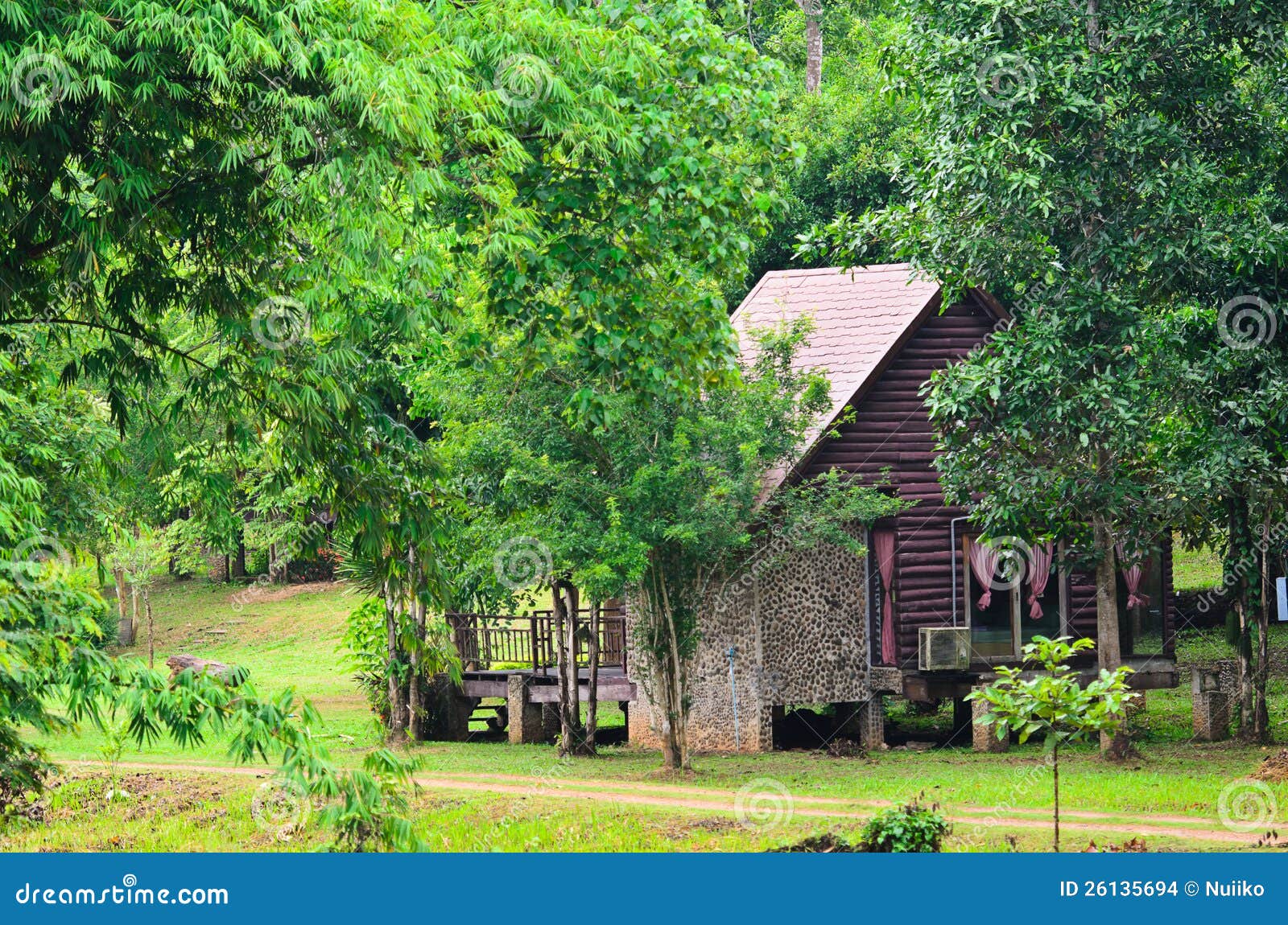 Small Wooden Cottage in the Forest Stock Photo - Image of atmosphere ...