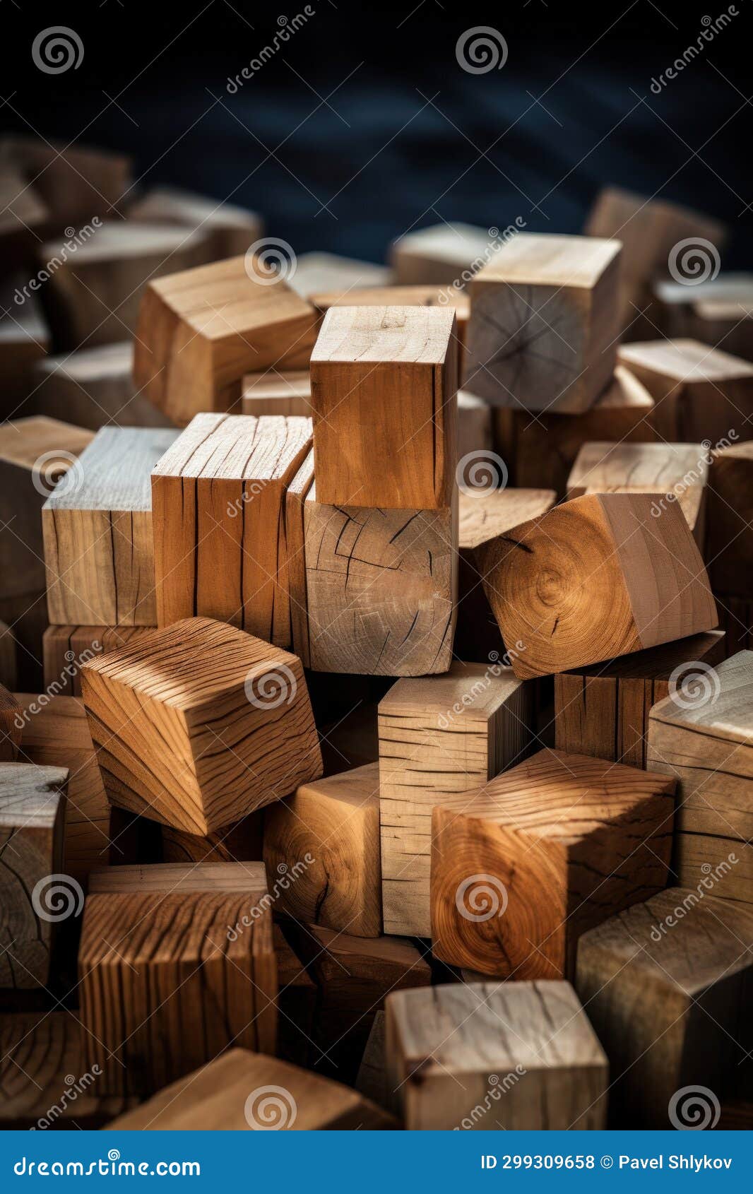 Small Wooden Cubes on Floor. Stock Photo - Image of development, wooden ...
