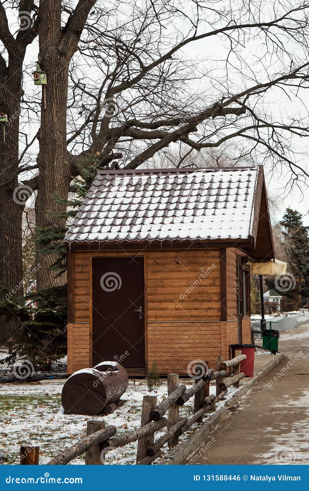 A small house in the park stock photo. Image of barn - 131588446