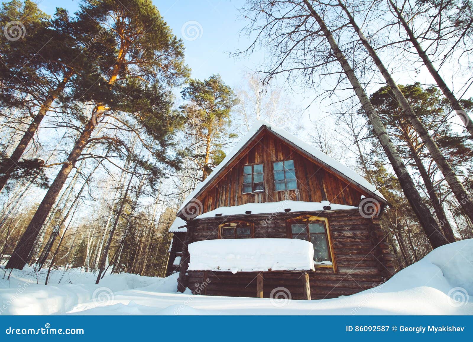 A Small Wooden Hut in the Forest Stock Image - Image of small ...