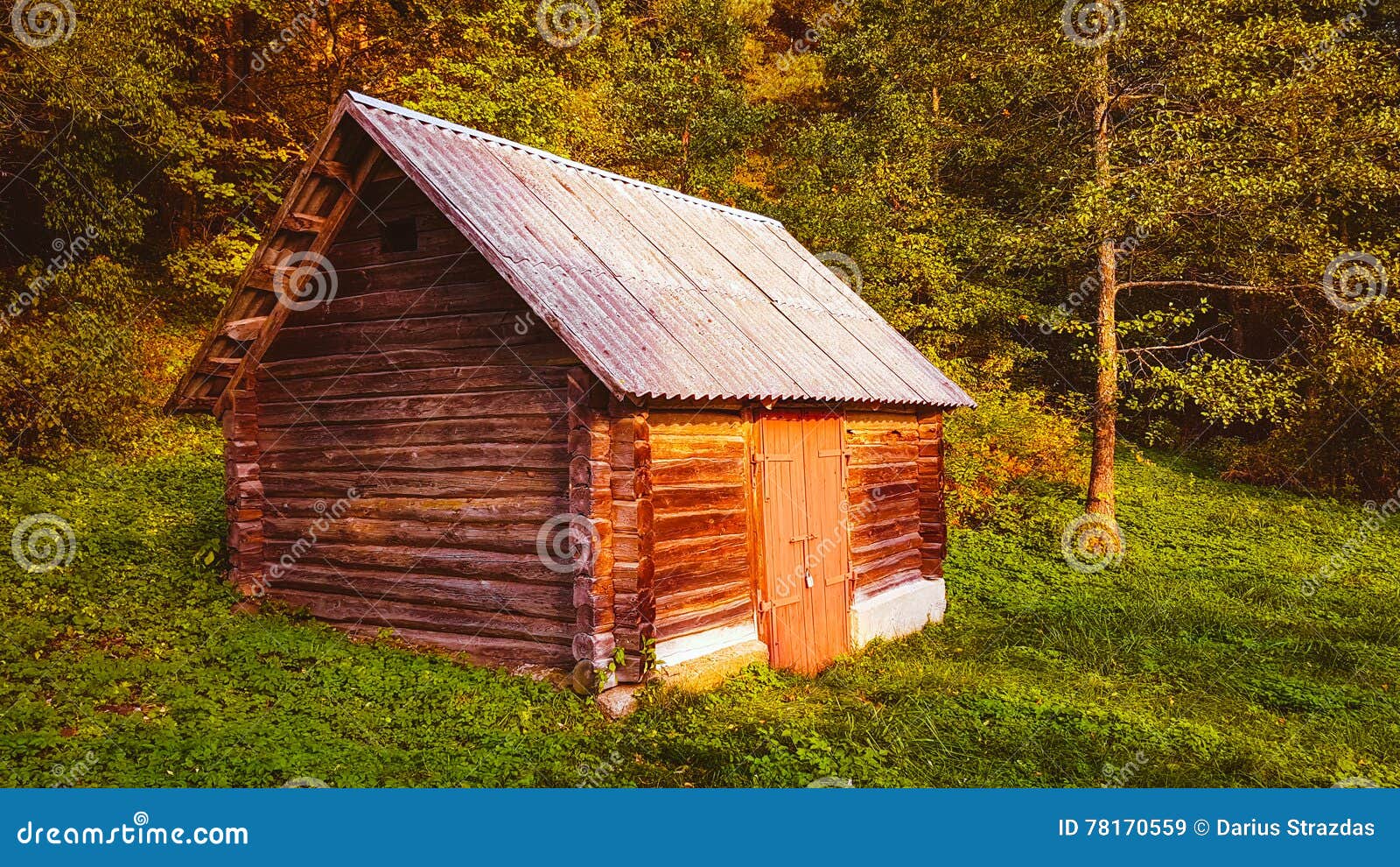 Small wooden hut stock image. Image of sunset, light - 78170559
