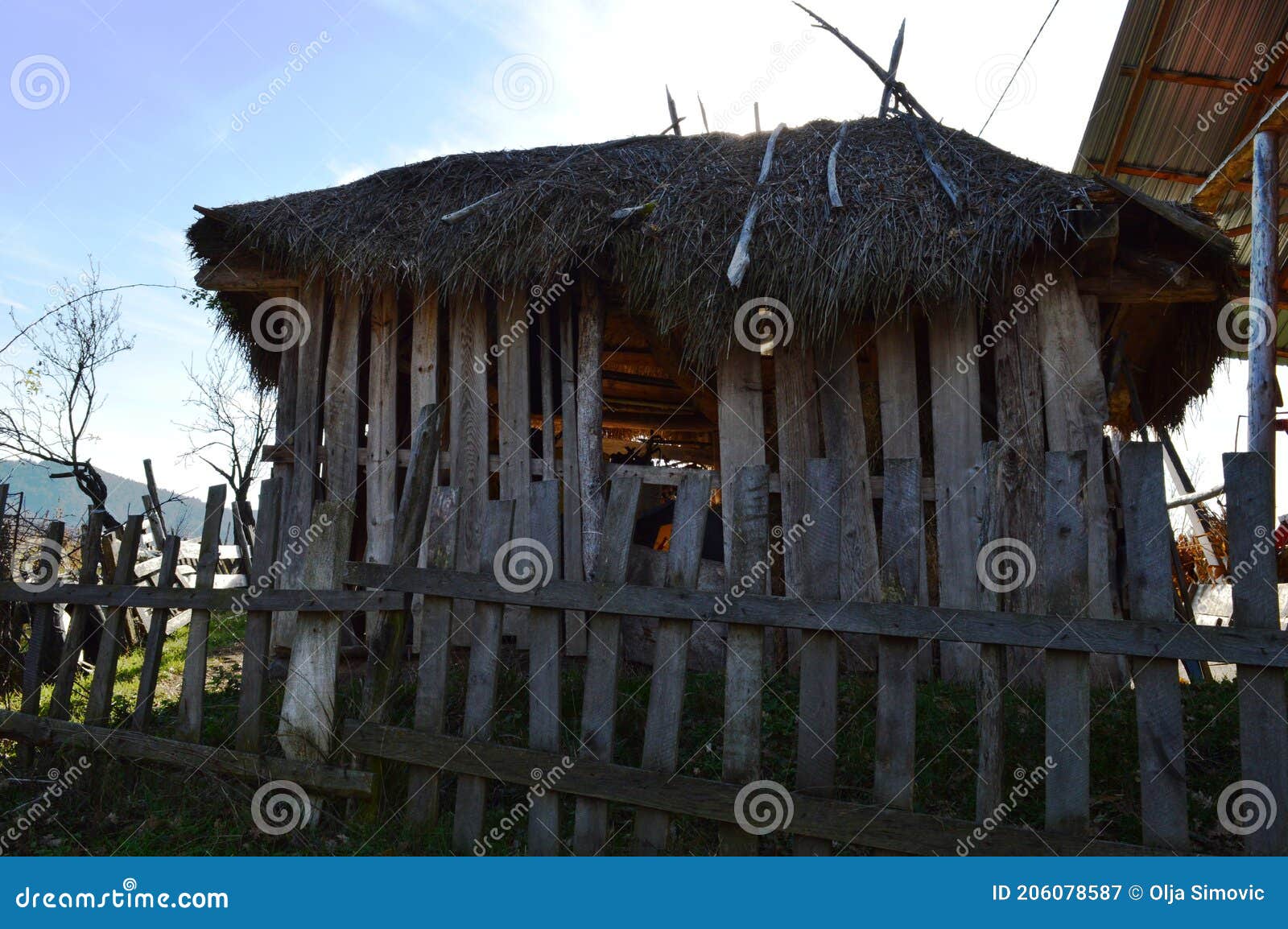 Small Wooden Shed in the Village Stock Image - Image of color, autumn ...