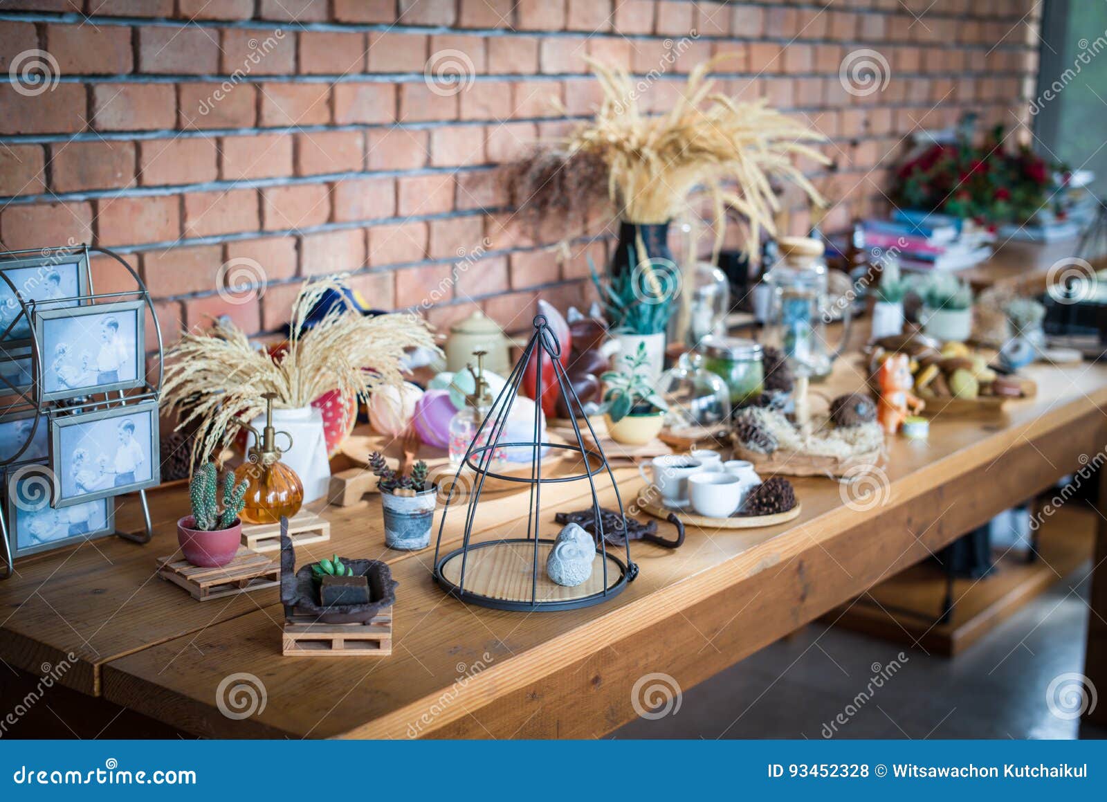 Small Wooden Table Decorations Stock Photo - Image of design, kitchen ...