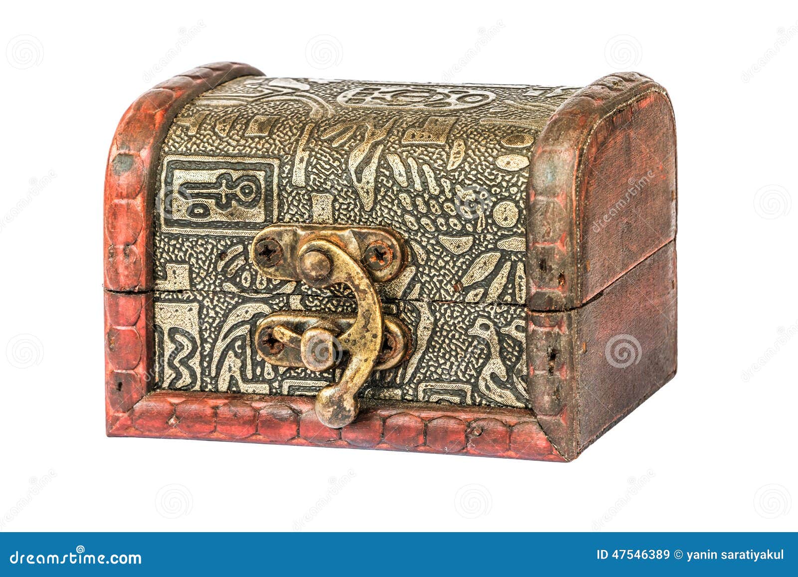 Small Wooden Treasure Chest Stock Image - Image of black, gold: 47546389