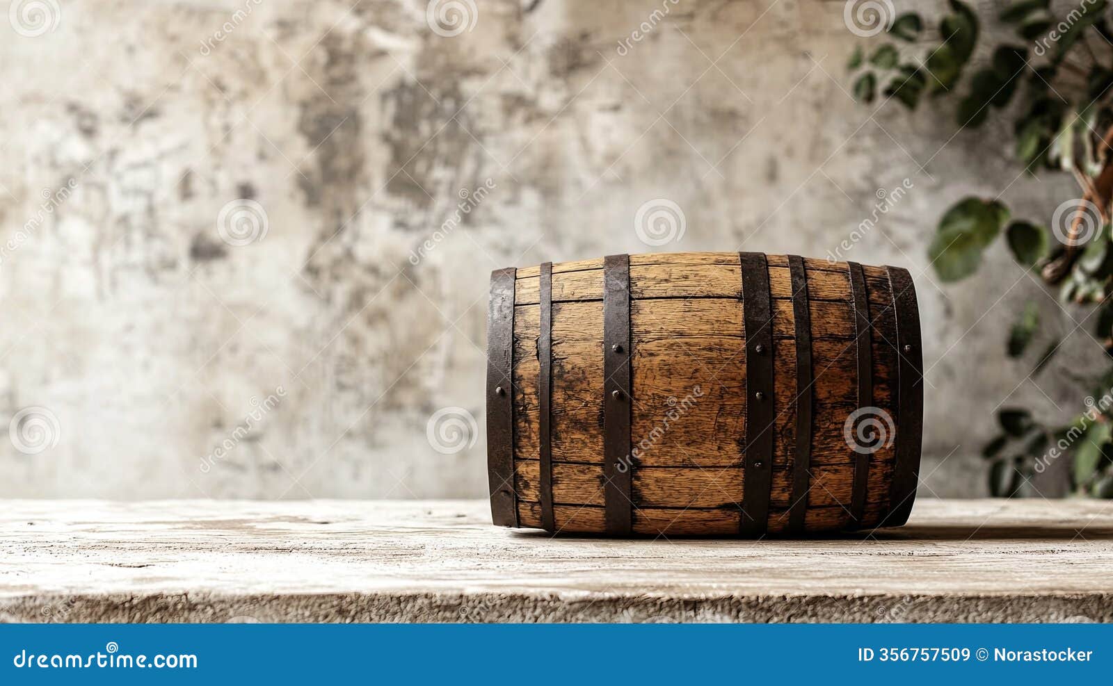 A Small Wooden Whisky Cask Styled on a Neutral Surface. Picture Stock ...